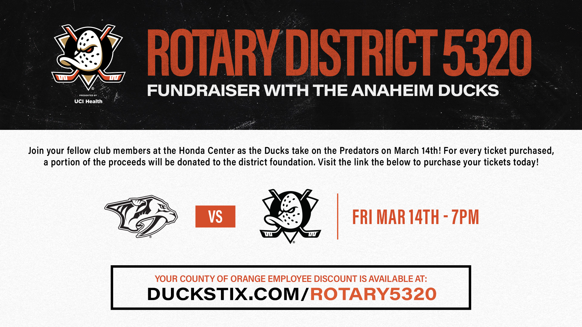 District 5320 Fundraiser With the Anaheim Ducks - Seal Beach City Rotary